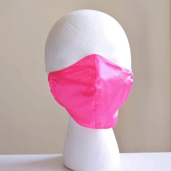 Accessories | Handmade Hot Pink Satin Reusable Stylish Face Mask | Poshmark